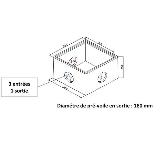 Regard d'eaux pluviales RM50 en béton - 50 x 50 x 30 CM