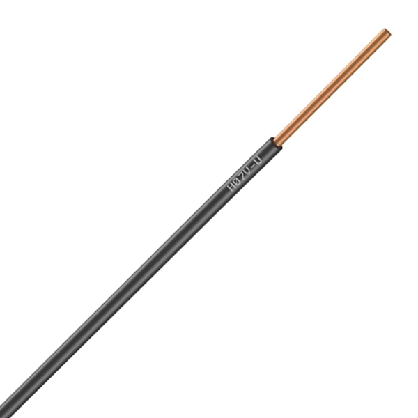 Fil électrique H07VU - pour installations domestiques - 1 x 1.5 - Noir ...