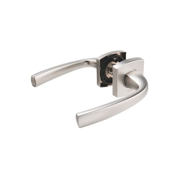 Poignée de porte sur rosace Vachette Muze - chrome velours - carré 7 mm