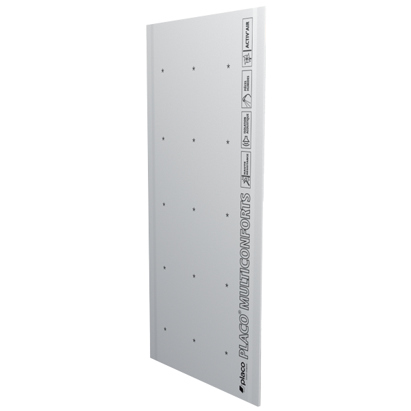 Plaque de plâtre Placo Multiconforts BA13 - 2,70 M x 1,20 M - ép. 13,00 MM Plaque de plâtre Placo Multiconforts BA13 - 2,70 M x 1,20 M - ép. 13,00 MM