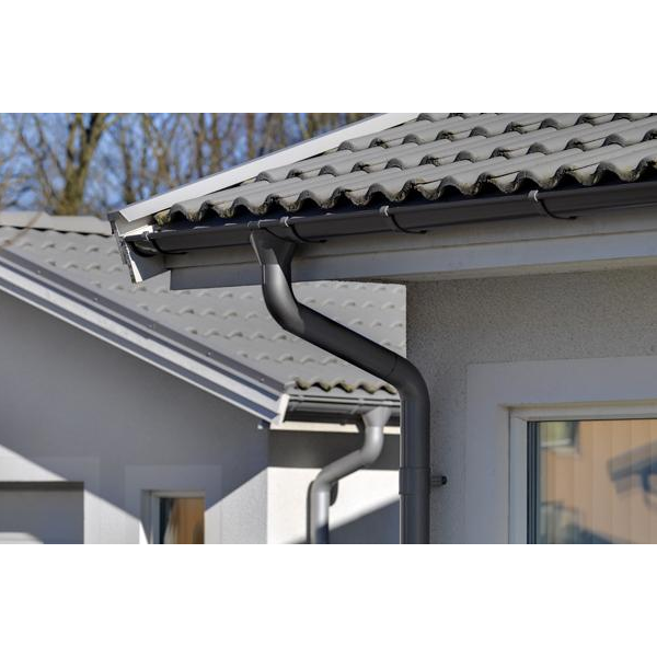 Gouttière demi-ronde Lindab en acier Gris anthracite RAL 7016 ...