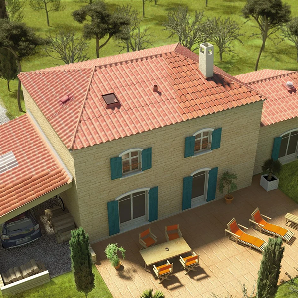 Plaque ondulée tuile canal Eternit Soutuile 230 FR- 2,20 M x 0,96 M