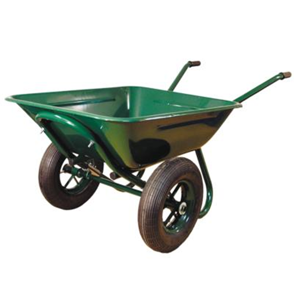 Brouette à 2 roues gonflables crantées Altrad 9150 verte - 200 kg 150 L