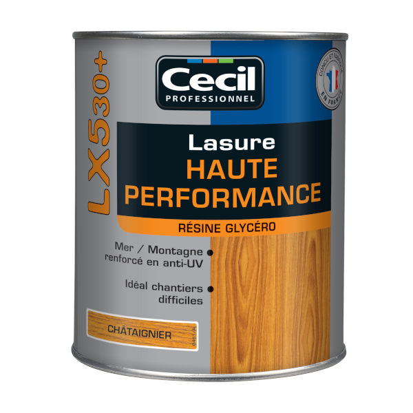 Lasure bois protection élevée Cecil LX530 aspect satin chêne clair 5L