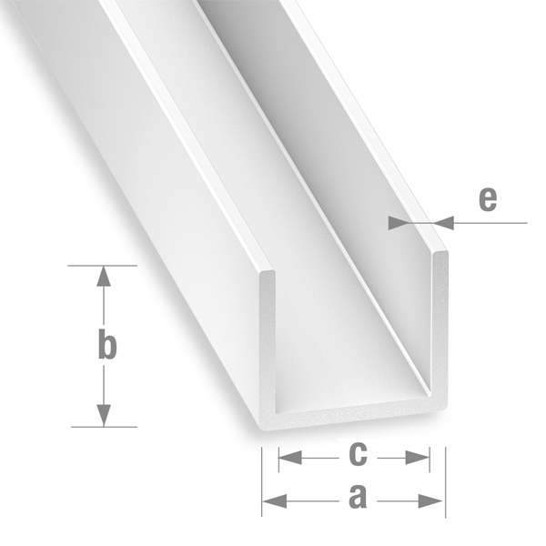 Profilé en U pour décoration et agencement PVC blanc