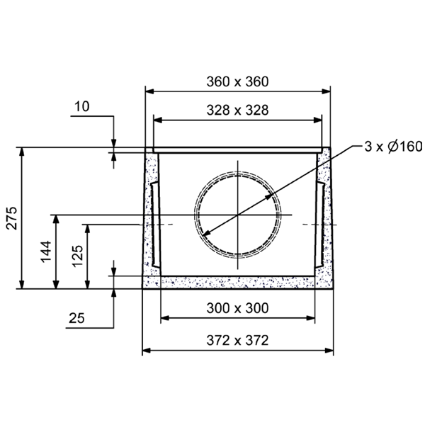 Boîte allégée pour eau pluviale RBA en béton - 30x30 CM