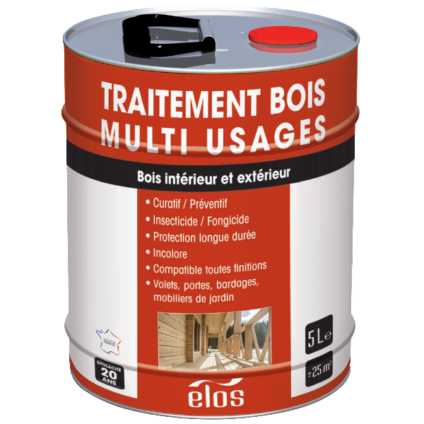 Traitement insecticide et fongicide Elos pour bois intérieur et extérieur - 5 L
