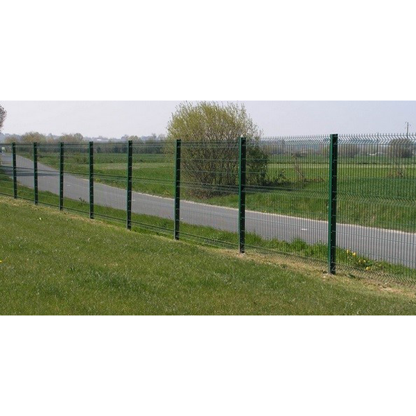 Panneau rigide clôture petits plis en acier galvanisé plastifié Vert ...