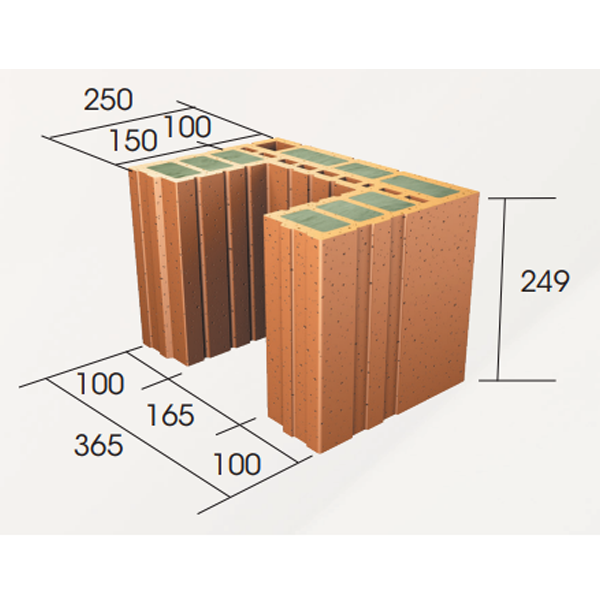 Brique poteau linteau chaînage feuillure auto-isolante - Climamur 36 ...