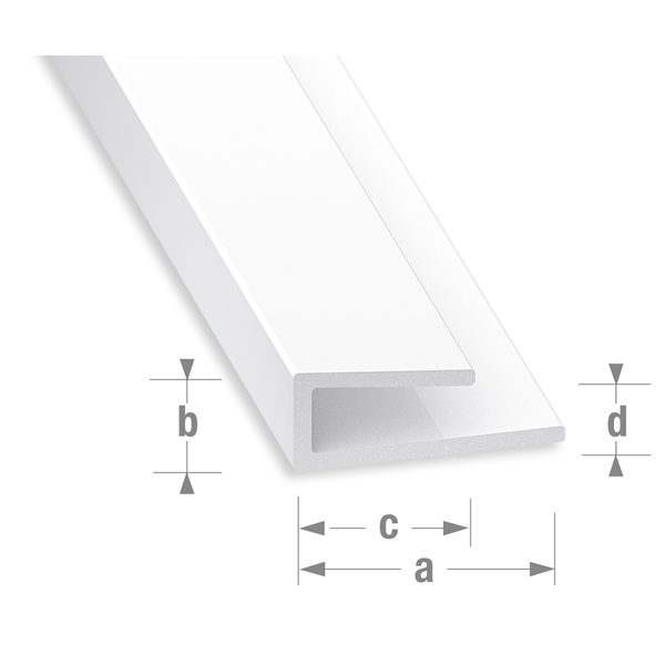 Profilé de finition pour panneaux en PVC blanc - épaisseur 3.5 mm ...