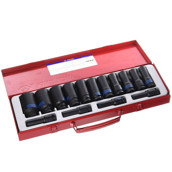 Coffret 15 douilles longues 1/2 à choc métrique King Tony 4415MP03
