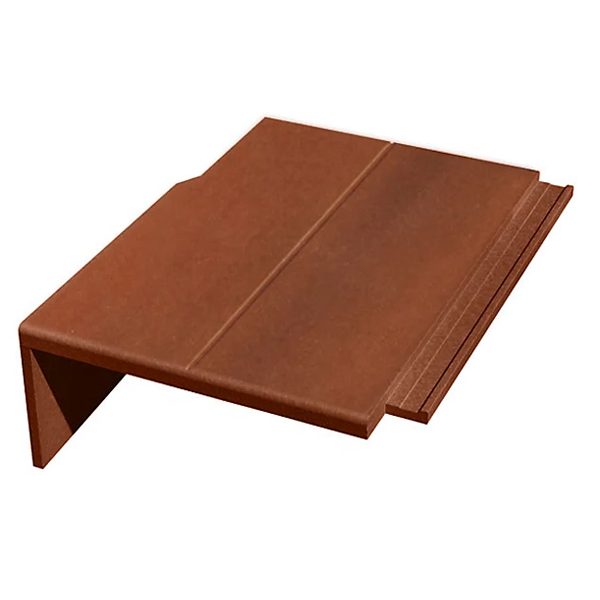 Tuile de rive universelle gauche en béton - Nobilee - Rouge vieilli ...