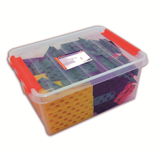 Cale crantée Edma assortiment 245 cales 4 épaisseurs boîte de rangement