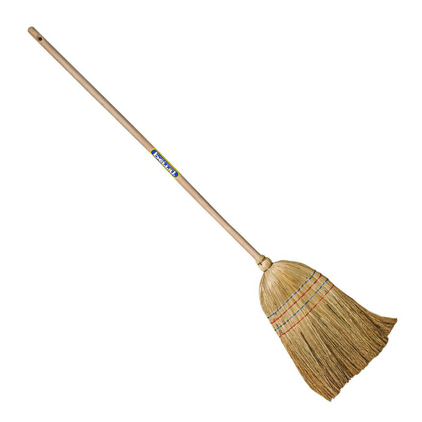 Balai extérieur paille sorgho 5 fils Perrin manche droit longueur 1,40 m