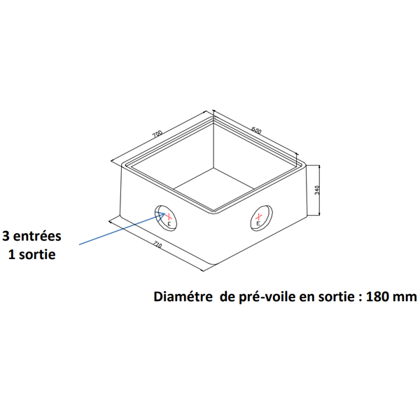 Regard d'eaux pluviales RM60 en béton - 60 x 60 x 30 CM