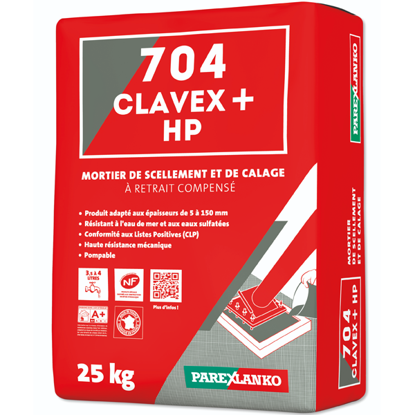Mortier de scellement et de calage à retrait compensé - 704 CLAVEX+ HP ...