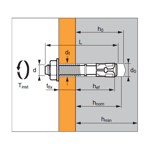 Goujon d'ancrage Spit FIX Z en Inox A4 - 15x150/55 mm - boîte de 10 54700