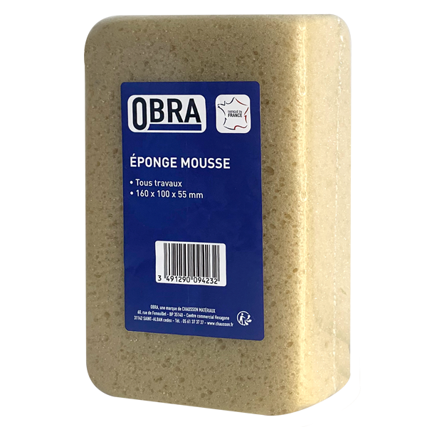 Éponge en mousse tous travaux Obra en polyuréthane alvéolée jaune - 10 ...