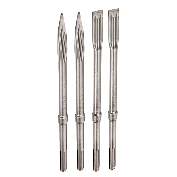 Burin béton SDS Max Bosch 2 burins pointus 2 burins plats RTec 4 burins