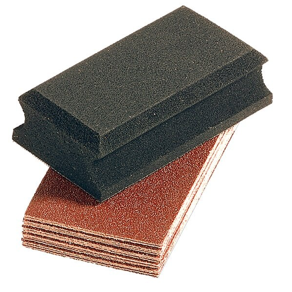 Cale de ponçage manuel avec 20 feuilles abrasives - grain 40, 80 et 120