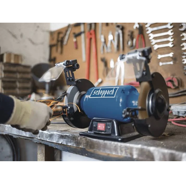 Touret à meuler avec brosse métallique Scheppach SM150LB 230 V 400 W