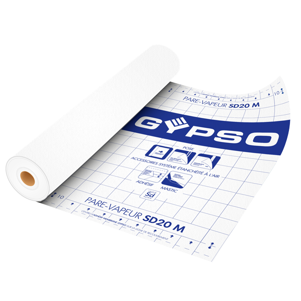 Pare vapeur Sd20m pour combles et murs ossature bois - Gypso - 1.50x50 m