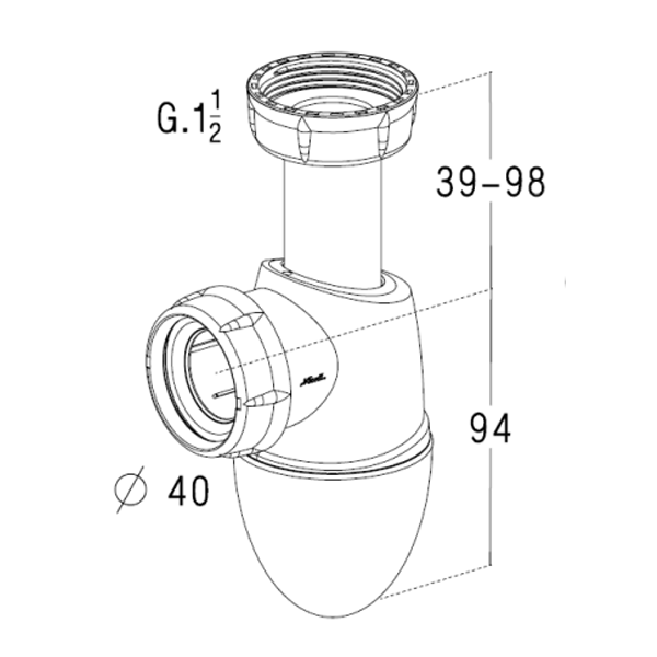 Siphon réglable Nicoll pour évier - Bi-matière avec joints intégrés ...