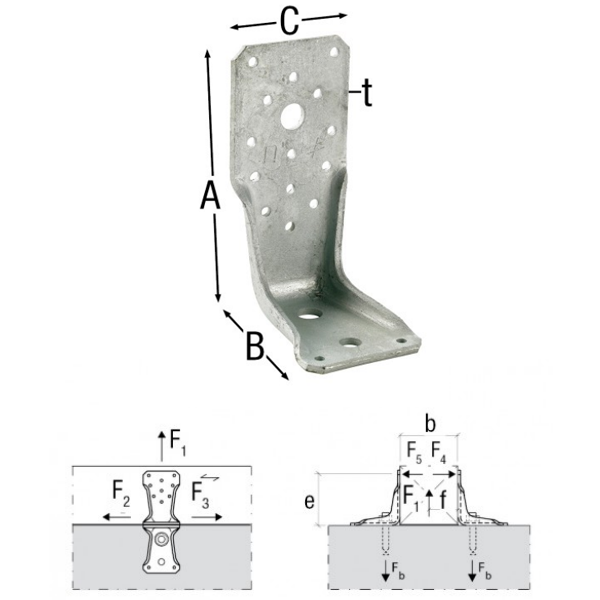 Équerre renforcée AKR pour ossature bois Simpson Strong-Tie AKR135X3L