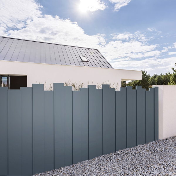 Lame de palissade en alu Aluroc avec embout - gris - 160 MM x 40 MM - 2 ...